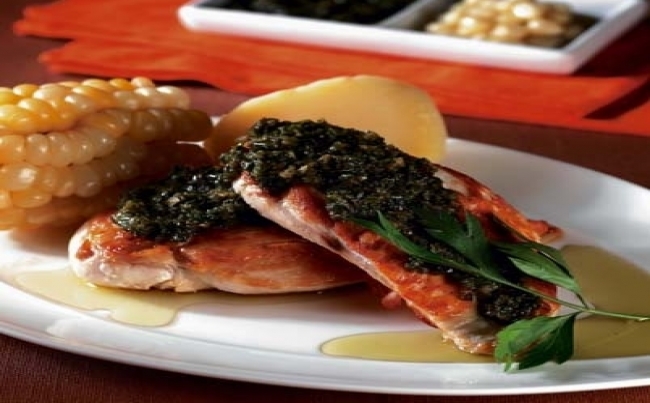 Pechuga con salsa chimichurri - El Men