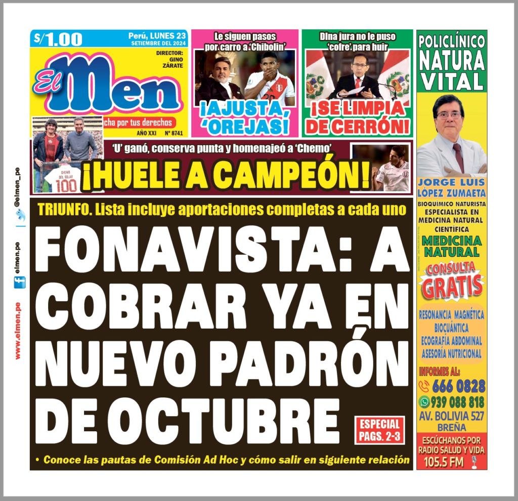 Portada Diario El Men (23/09/2024) - El Men