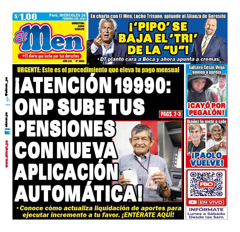 Portada Diario El Men (26/02/2025) - El Men