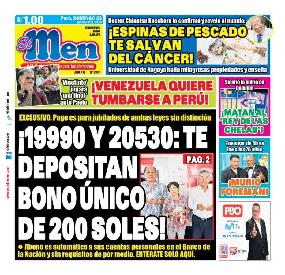 Portada Diario El Men (23/02/2025) - El Men
