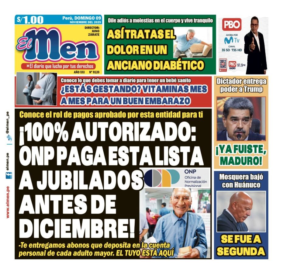 Portada Diario El Men (09/11/2025) - El Men