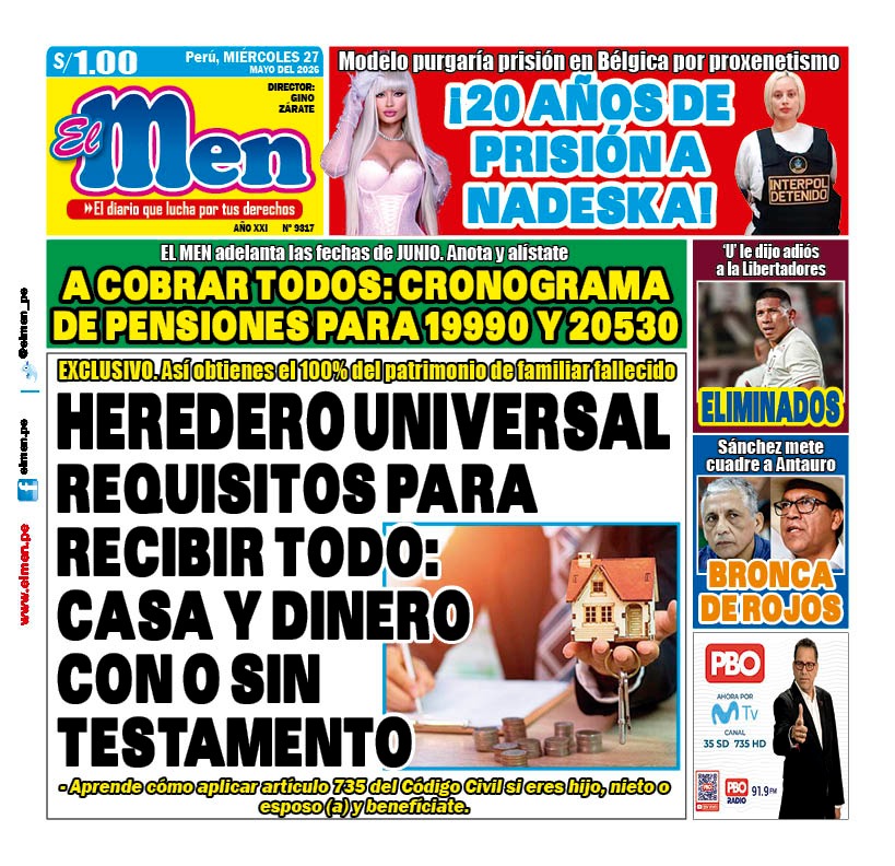 Portada Diario El Men (27/5/2026) - El Men