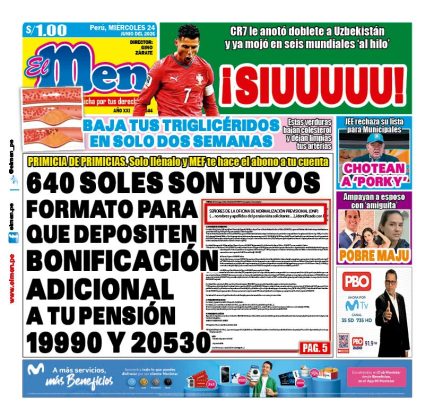 Portada Diario El Men (24/6/2026) - El Men